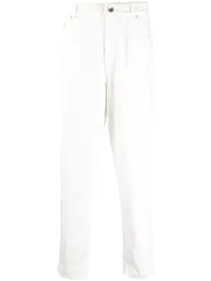 Brunello Cucinelli Logo-embroidered Straight-leg Jeans