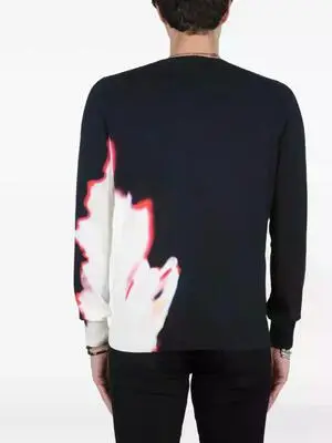 Alexander McQueen Solarised Flower-print Cotton Sweatshirt - Black