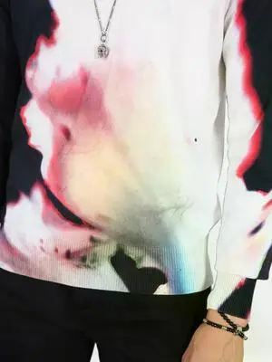 Alexander McQueen Solarised Flower-print Cotton Sweatshirt - Black