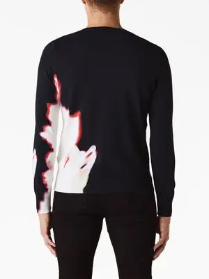 Alexander McQueen Solarised Flower-print Cotton Sweatshirt - Black