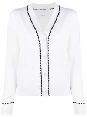 Thom Browne V-neck Cardigan - White