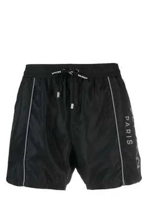 Balmain Logo-print Swim Shorts - Black