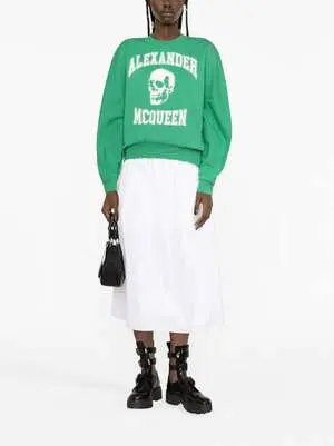Alexander McQueen Skull-print Sweatshirt - Green