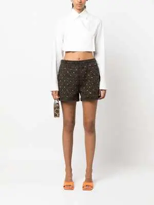 Moschino Logo-print Studded Shorts