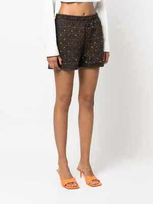Moschino Logo-print Studded Shorts