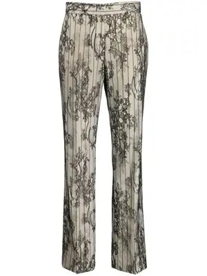 Moschino Lace Straight-leg Trousers - Black