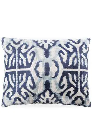 LES-OTTOMANS Jacquard Silk Velvet Cushion