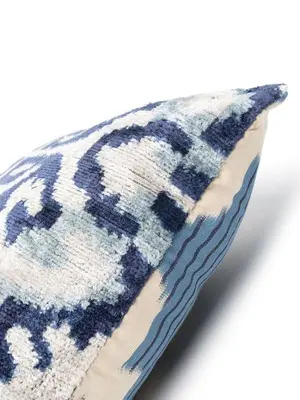 LES-OTTOMANS Jacquard Silk Velvet Cushion