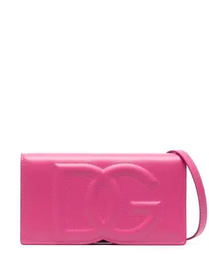 Dolce & Gabbana Dg-logo Leather Phone Bag - Pink