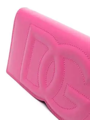 Dolce & Gabbana Dg-logo Leather Phone Bag - Pink