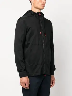 Kiton Logo-charm Hooded Jacket - Black