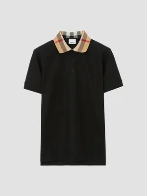 Burberry Cody Cotton Polo Shirt Black