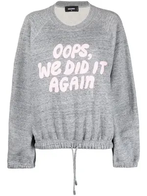 Dsquared2 Slogan-print Long-sleeve Sweatshirt - Grey