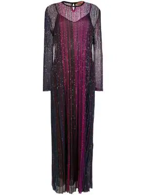 Missoni Sequin-embellished Pleated Maxi Dress - Pink