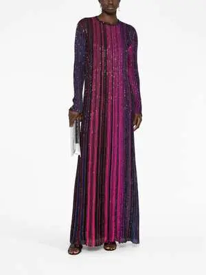 Missoni Sequin-embellished Pleated Maxi Dress - Pink
