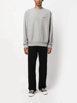 Carhartt Work In Progress Cotton Sweatshirt With Embroidered Logo - Grey