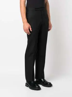 LARDINI Pressed-crease Tapered-leg Trousers