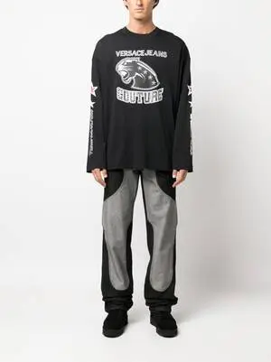 Versace Logo-print Long-sleeve Top