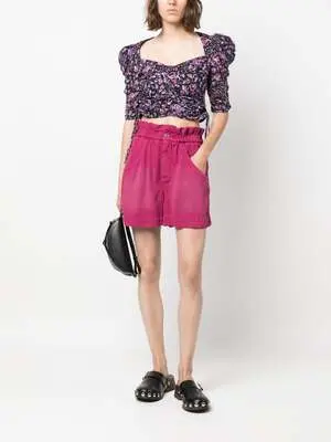 MARANT ETOILE Galaor Puff-sleeve Blouse - Black