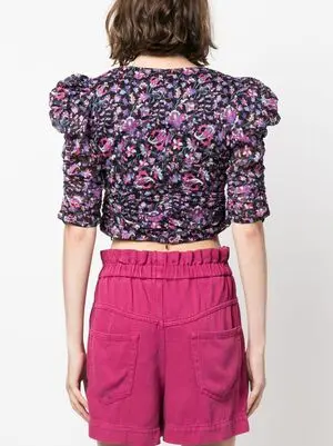 MARANT ETOILE Galaor Puff-sleeve Blouse - Black