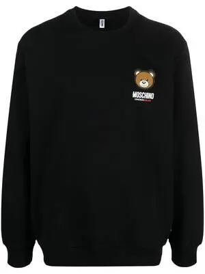 Moschino Leo Teddy-print Sweatshirt - Black