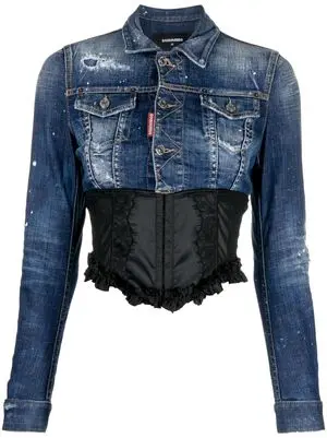Dsquared2 Long-sleeve Bodice Denim Jacket - Blue