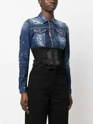 Dsquared2 Long-sleeve Bodice Denim Jacket