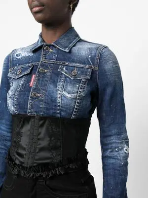 Dsquared2 Long-sleeve Bodice Denim Jacket