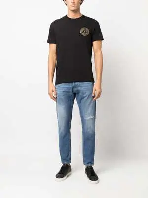 Versace Logo-print Short-sleeved T-shirt - Black