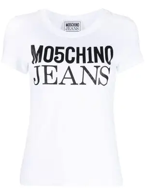 Moschino Logo Print Cotton T-shirt - White