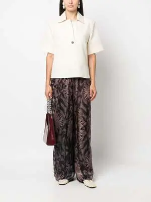 PIERRE-LOUIS MASCIA Kamut Silk Trousers - Brown