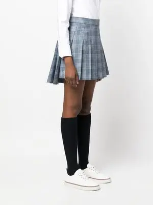 Thom Browne Pleated Checked Mini Skirt