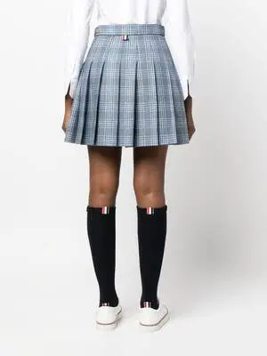 Thom Browne Pleated Checked Mini Skirt