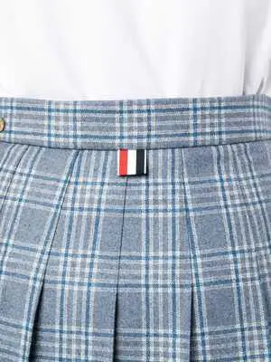 Thom Browne Pleated Checked Mini Skirt