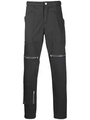 Moschino Slim-fit Zipped-pockets Trousers - Grey