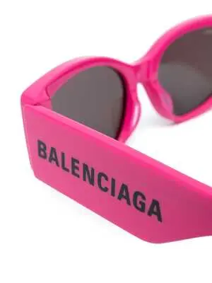 Balenciaga Logo-print Rectangle-frame Sunglasses