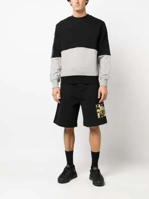 Versace Logo Tape Colour-block Sweatshirt