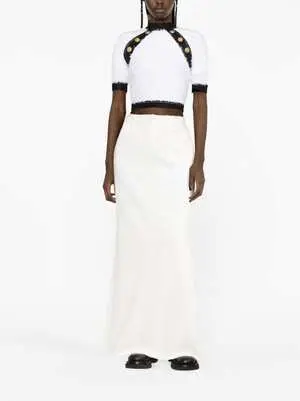 Balmain Button-embellished Tweed Crop Top