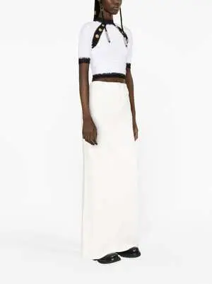 Balmain Button-embellished Tweed Crop Top