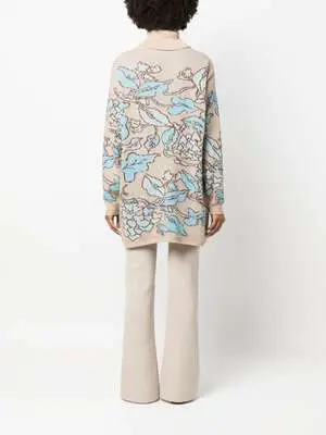 TWINSET X Marco Rambaldi Floral-jacquard Roll-neck Jumper - Neutrals