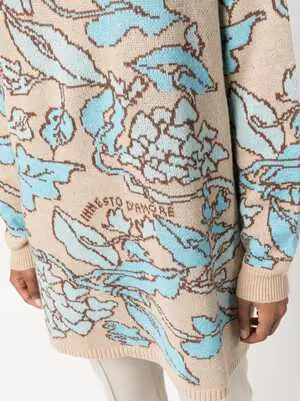 TWINSET X Marco Rambaldi Floral-jacquard Roll-neck Jumper - Neutrals
