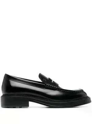 TOD'S Leather Penny Loafers 50mm - Black