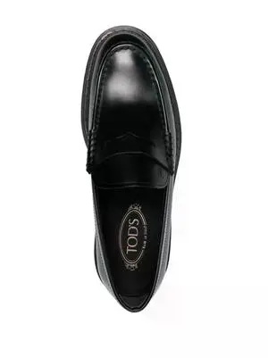 TOD'S Leather Penny Loafers 50mm - Black