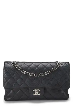 CHANEL Chanel Quilted Caviar Classic Double Flap Medium