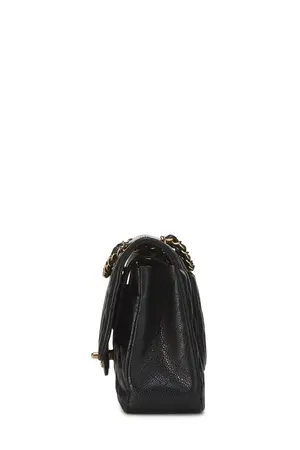 Chanel Quilted Caviar Classic Double Flap Medium - Black