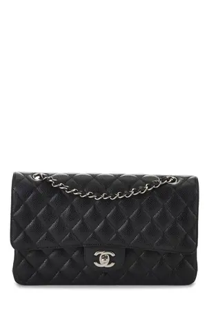 CHANEL Chanel Quilted Caviar Classic Double Flap Bag