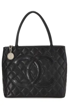 CHANEL Quilted Caviar Medallion Tote
