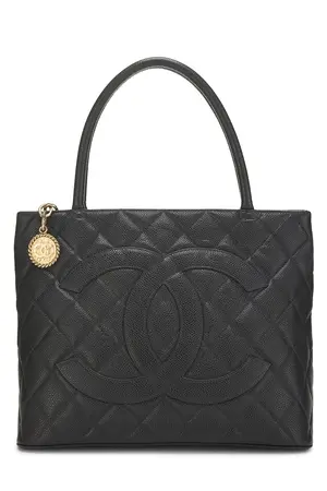 CHANEL Quilted Caviar Medallion Tote