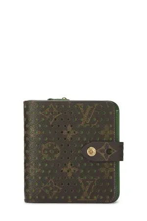 LOUIS VUITTON Monogram Canvas Perforated Zippy Compact - Brown