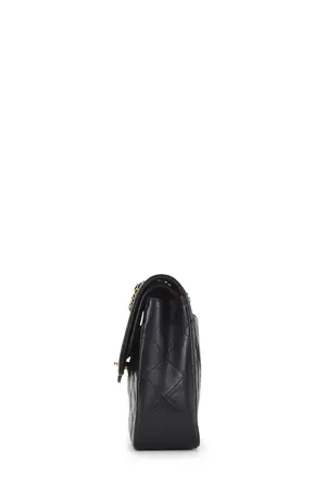 Chanel Quilted Lambskin Double Flap Jumbo Bag - Black